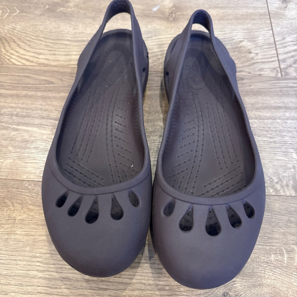 Crocs Brown Ballet Flats Kadee Comfort Slip On Shoes … - Gem